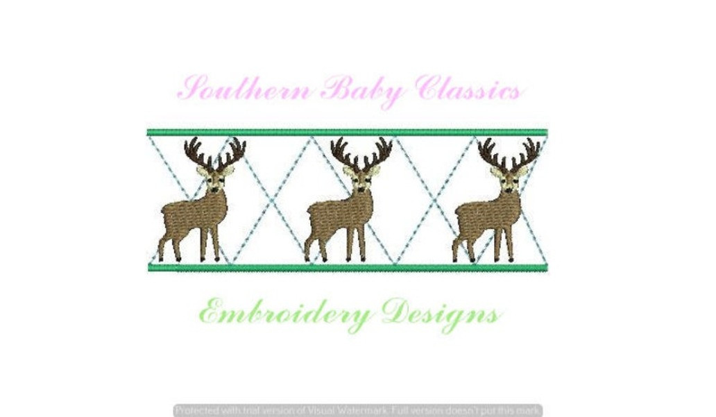 Deer Buck Head Tracks Monogram Frame Design File for Embroidery Machine ...