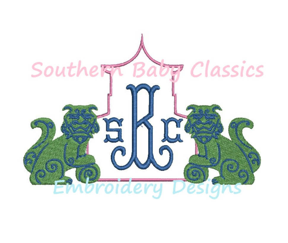 Foo Dog Full Fill Machine Embroidery Design Chinoiserie Grand ...