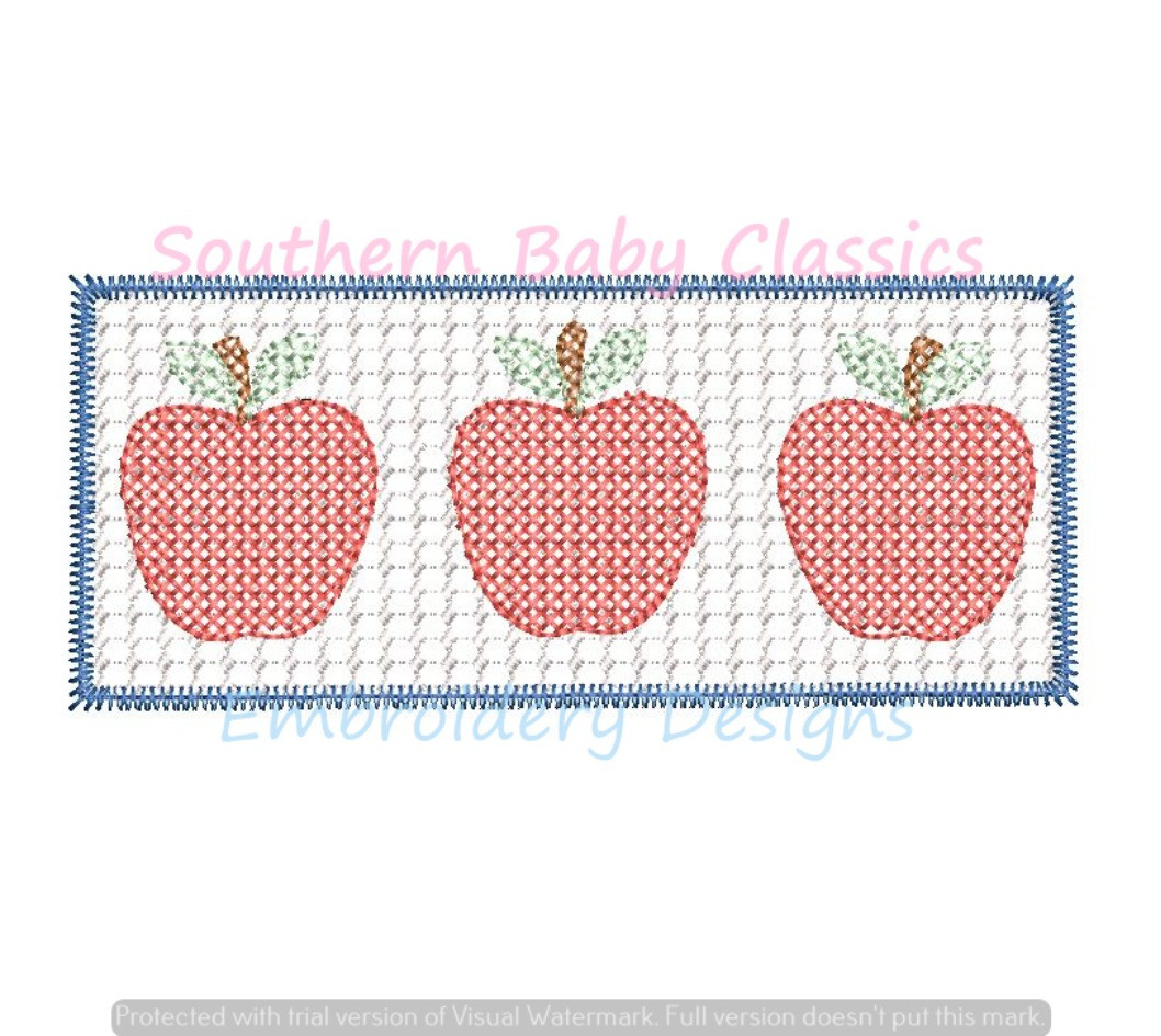 Apple Machine Embroidery Apple Applique Design