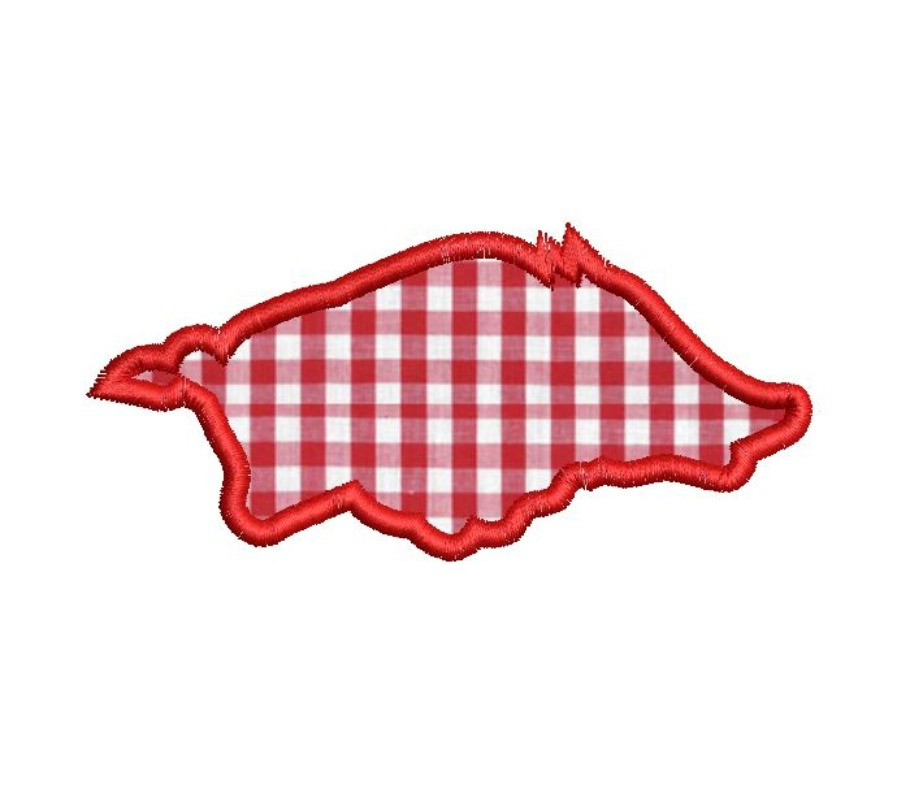 Razorback Hog Satin Stitch Applique Machine Embroidery Design Mascot ...
