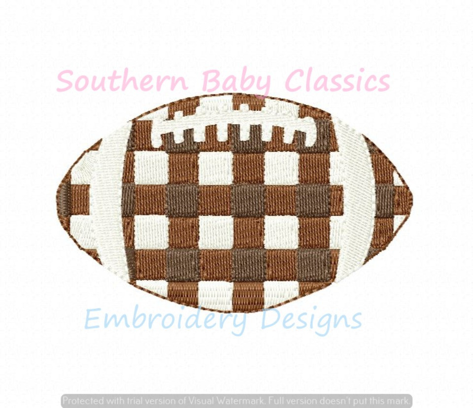 Gingham Plaid Football Fill Design Machine Embroidery Design Check ...