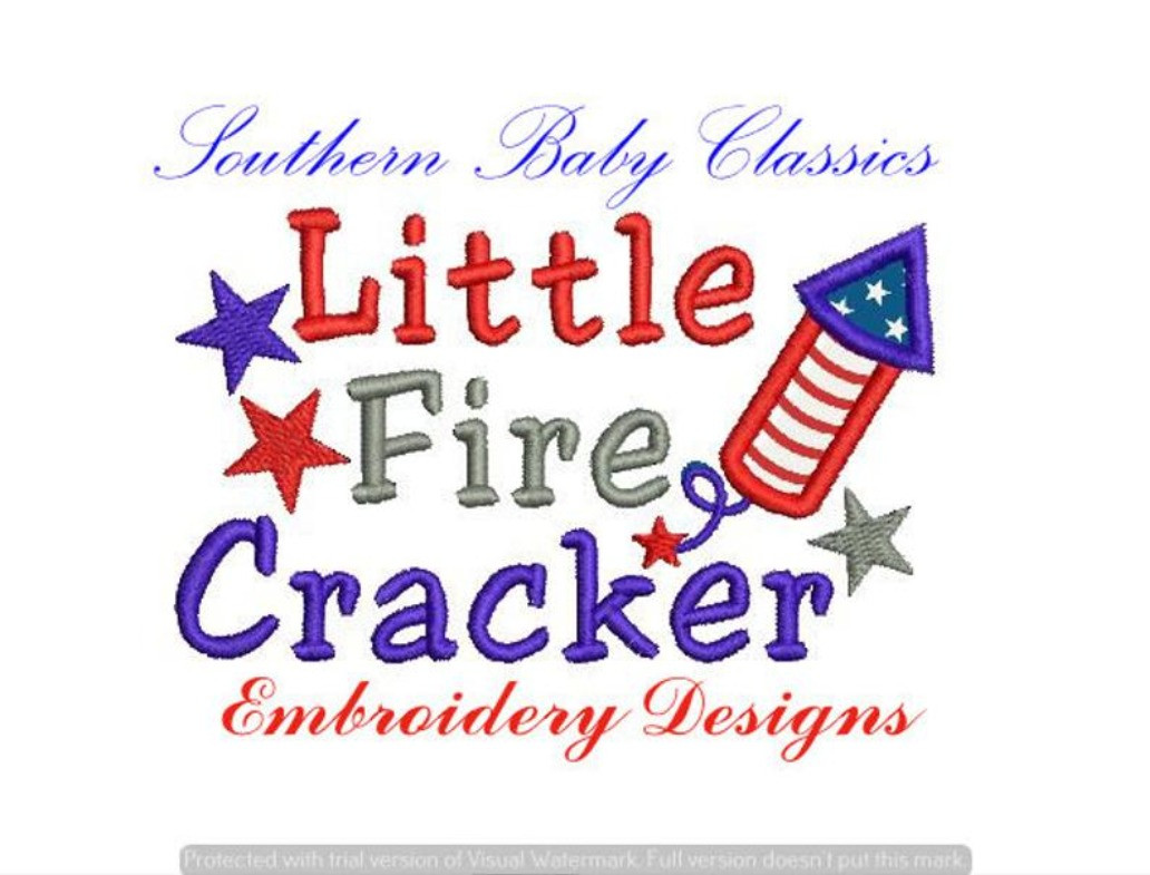 Little Firecracker Satin Applique Machine Embroidery Design