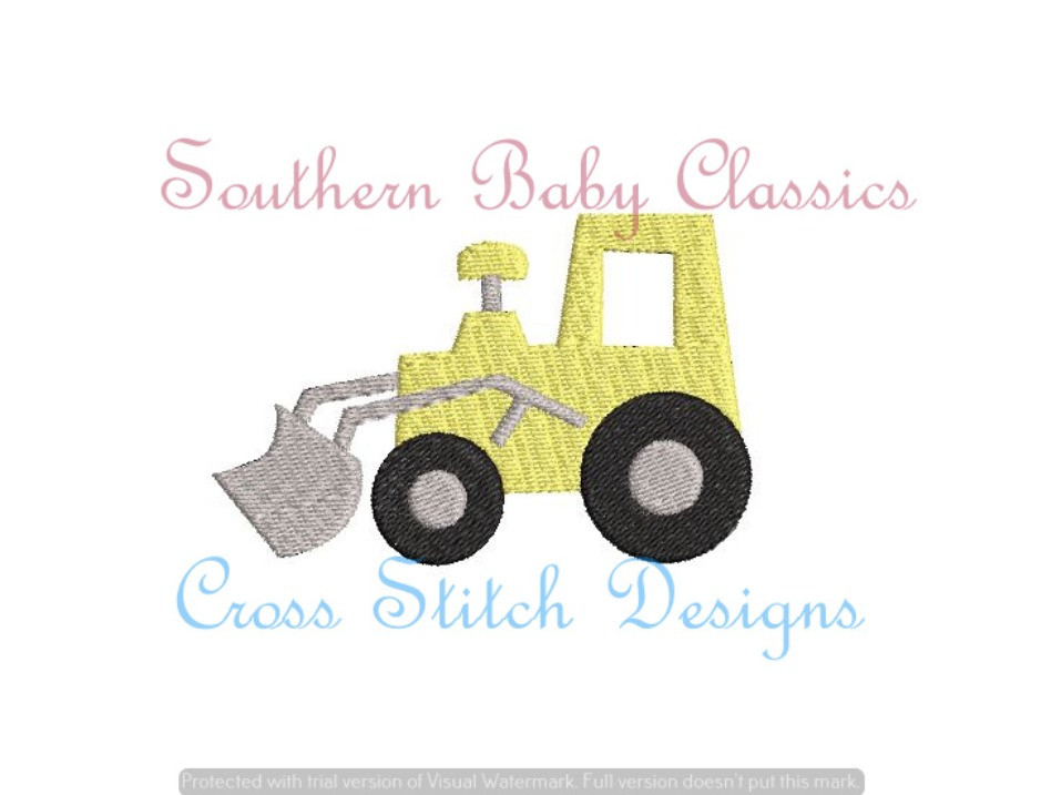 Front Loader Construction Vehicle Mini Fill Design Machine Embroidery ...