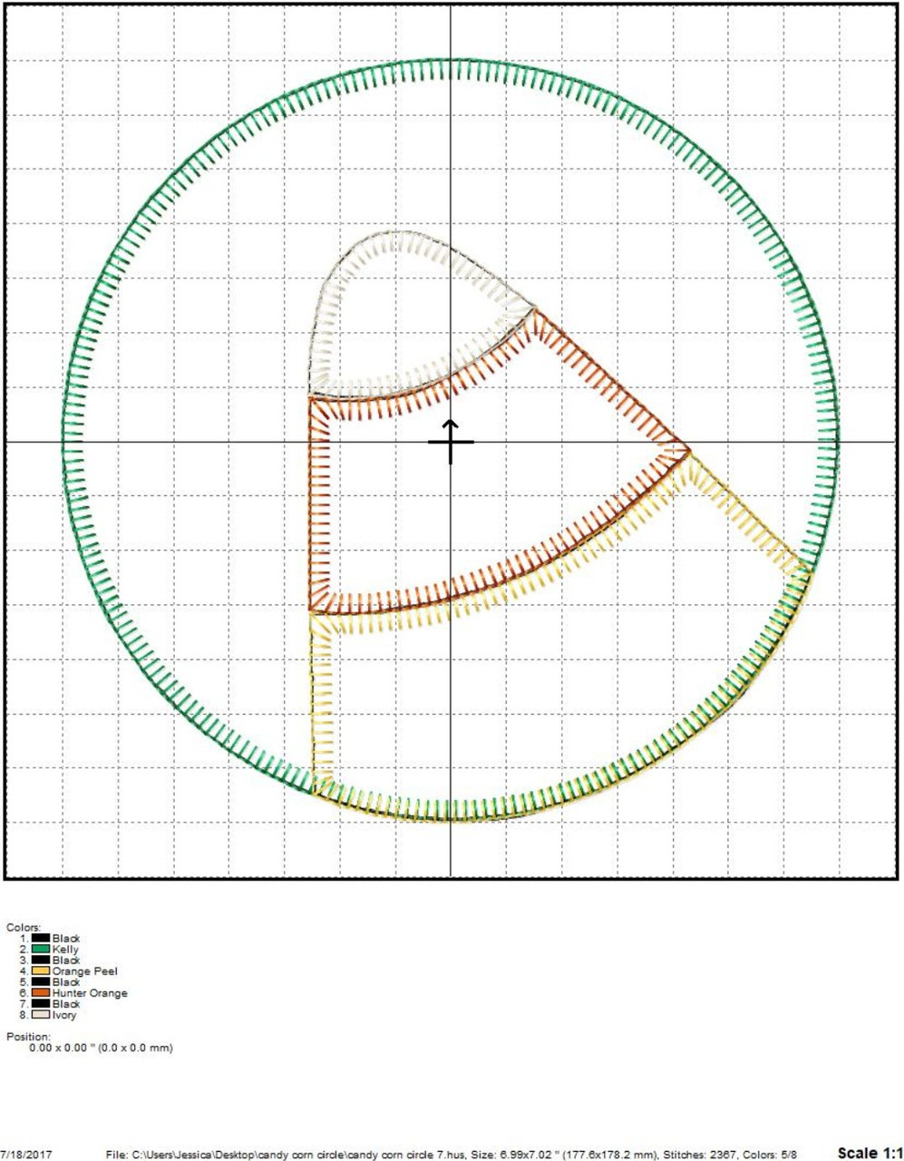 Candy Corn Blanket Stitch Circle Applique Machine Embroidery Design ...