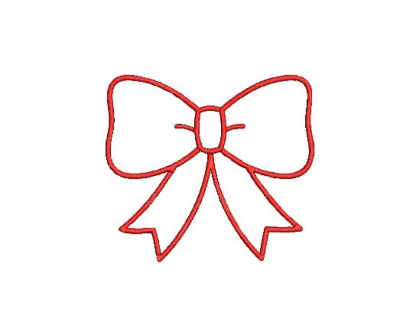 Bow Outline Machine Embroidery