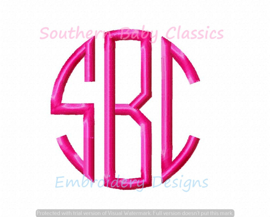 Circle Machine Embroidery Monogram Fonts