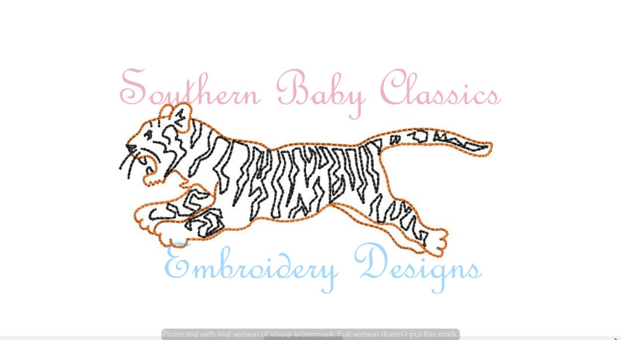 Tiger Logo Embroidery Designs