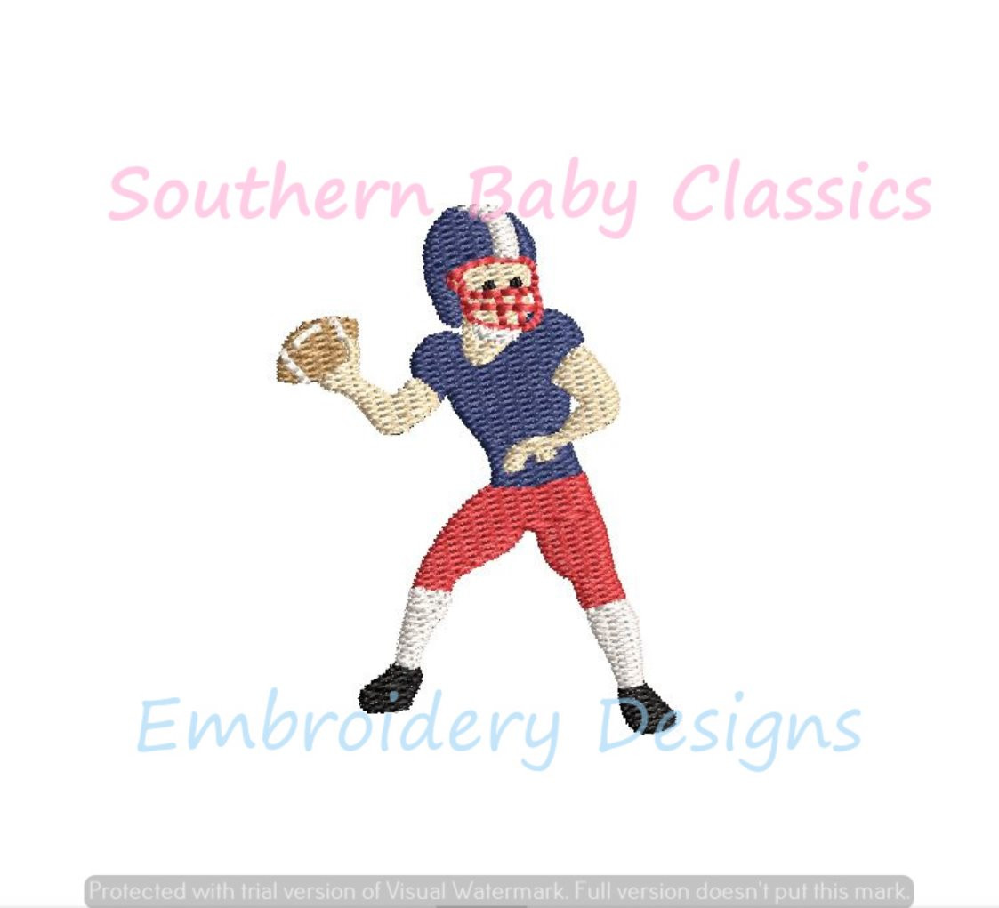Football Player Mini Fill Machine Embroidery