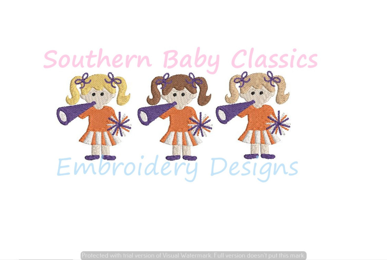 Cheer Squad Row Cheerleaders Fill Design Machine Embroidery Design Football