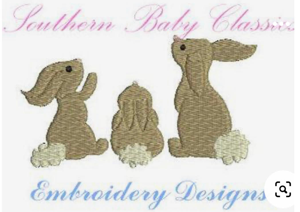Rabbit Trio With Backs Turned Machine Embroidery Design Easter Full ...