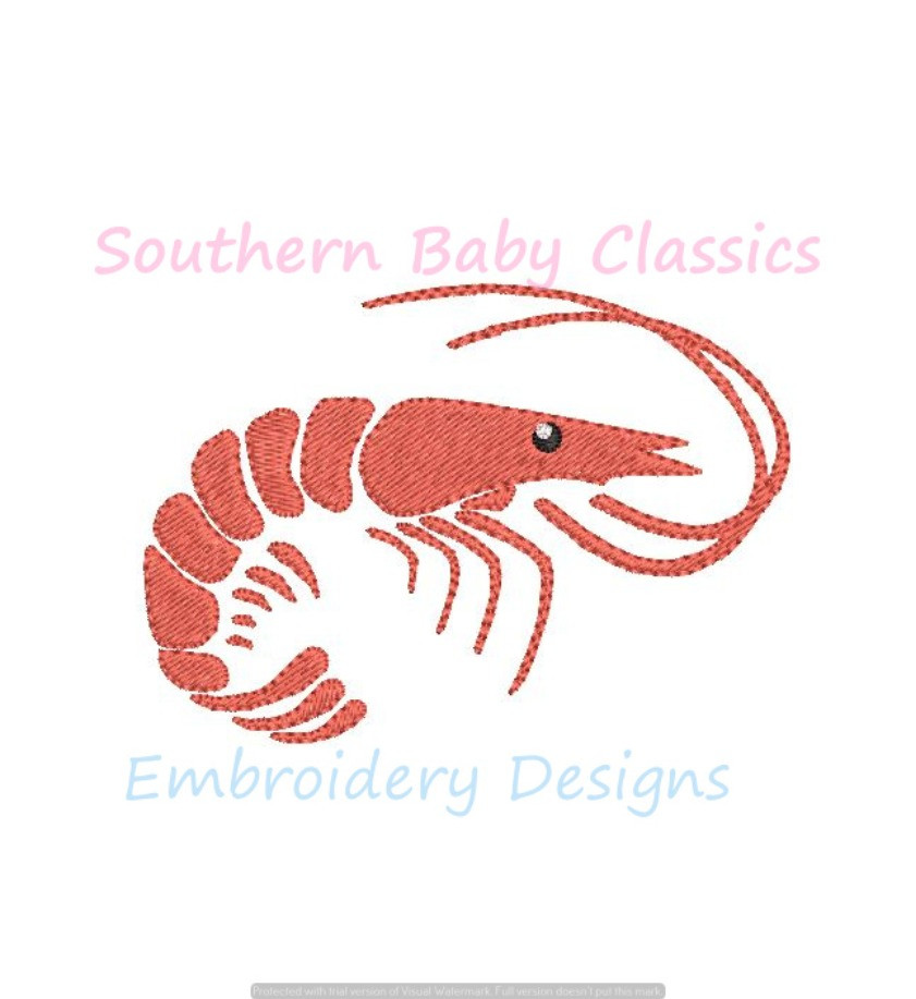 Shrimp Mini Fill Machine Embroidery Design Prawn Summer Crayfish Boil ...