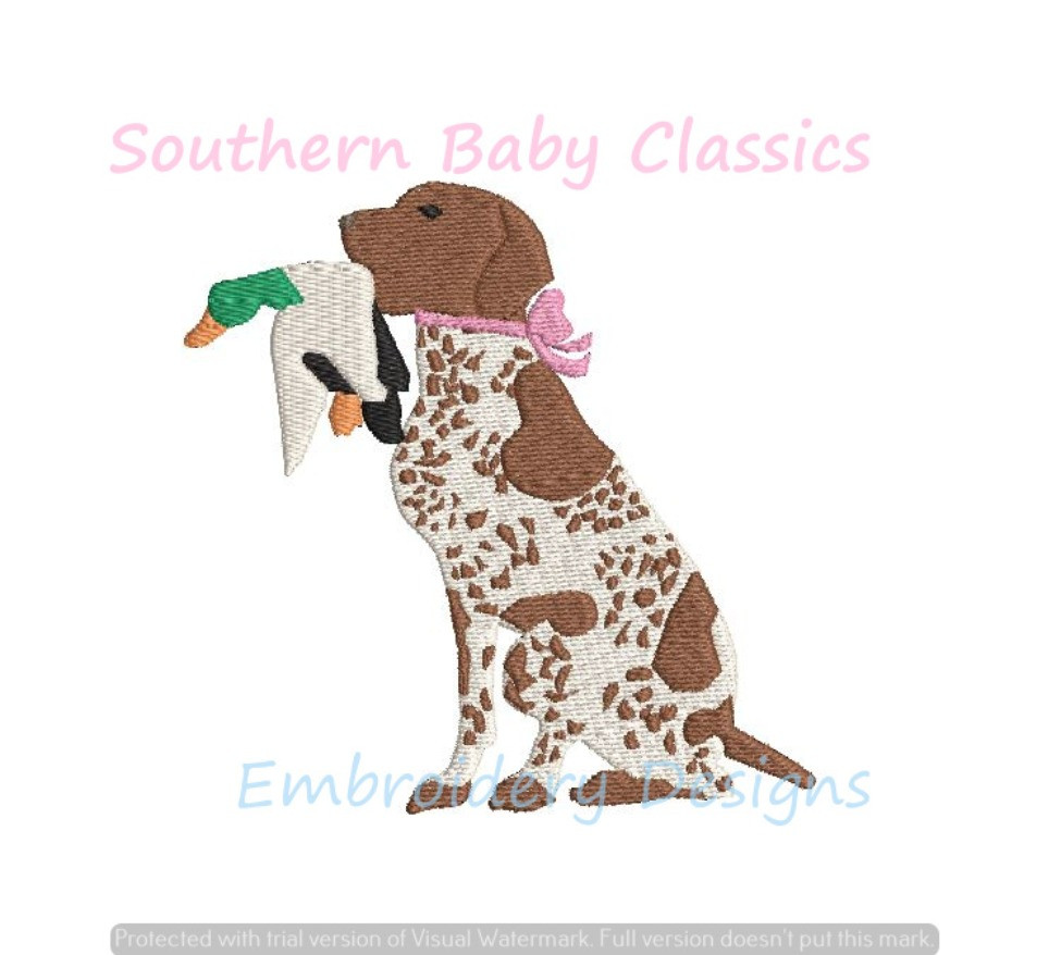 German Short Hair Pointer Hunting Trio Machine Embroidery Design Antler ...