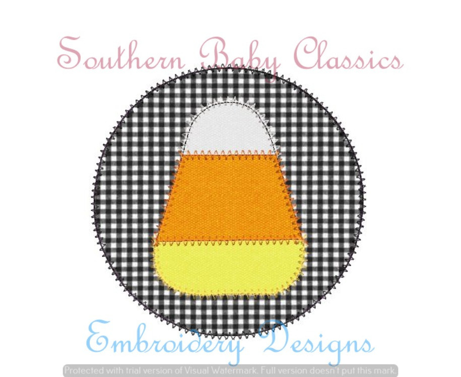 Candy Corn Scallop Circle Zig Zag Applique Halloween Machine Embroidery ...
