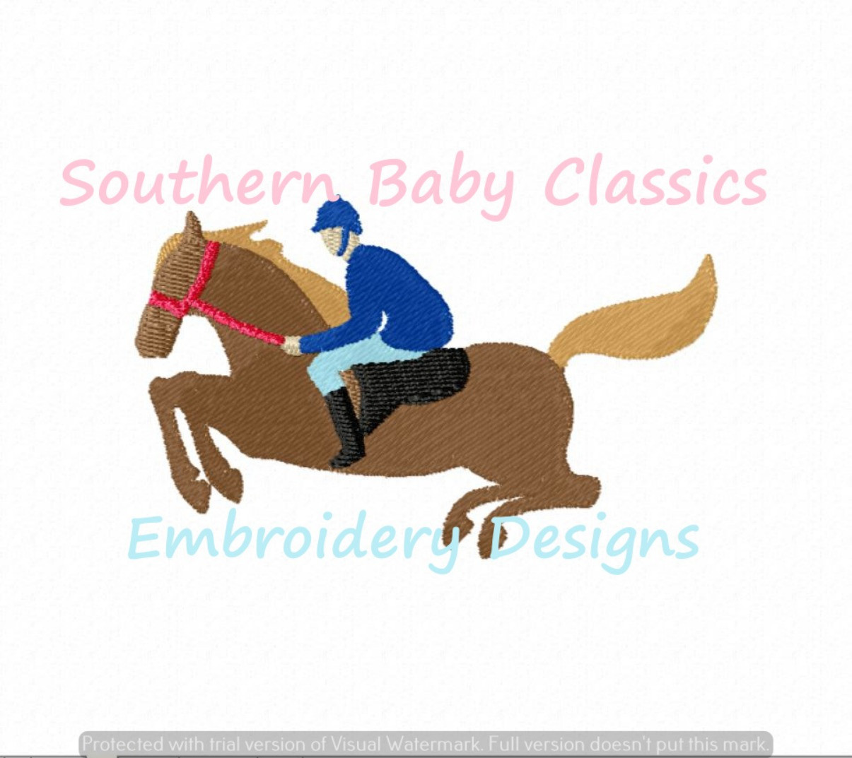 Jockey Horse Jumping Riding Monogram Crest Frame Machine Embroidery ...