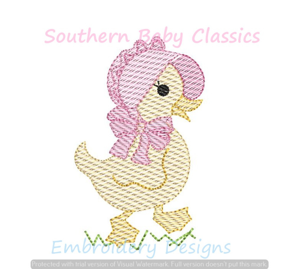 Duck in Rain Boots Mini Fill Machine Embroidery Design Easter Duckling ...