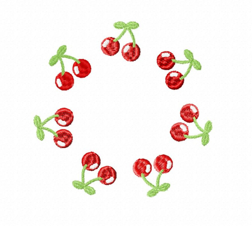 Cherry Cherries Mini Fill Machine Embroidery Design Summer
