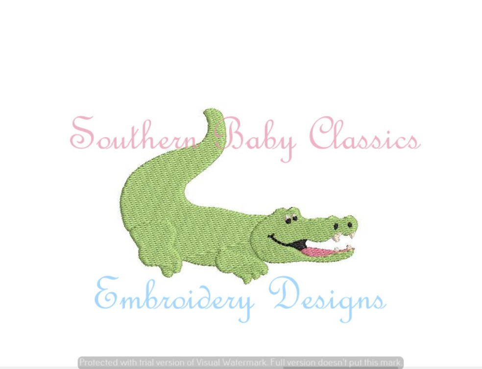 Alligator Gator Mini Fill Machine Embroidery Design Florida Mardi Gras ...