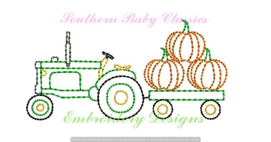 Light Fill Fall Pumpkin Autumn Quick Stitch Machine Embroidery Design