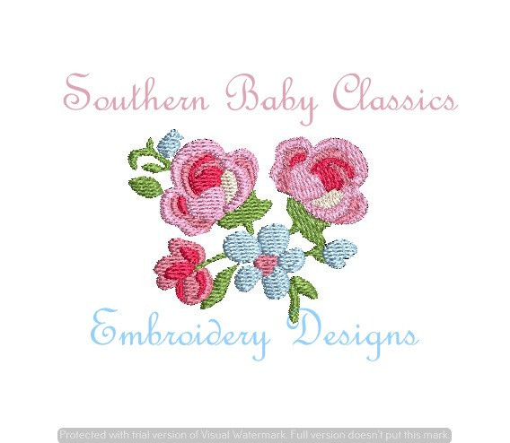 Floral Roses Flowers Bow Greenery Leaves Monogram Frame Swag Machine ...