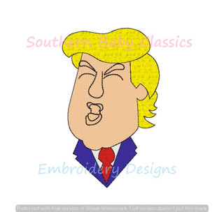 President Trump Vintage Seed Stitch Applique Machine Embroidery Design