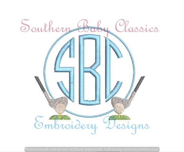 Golf Accessories Monogram Frame Machine Embroidery Design Ball Golfing ...