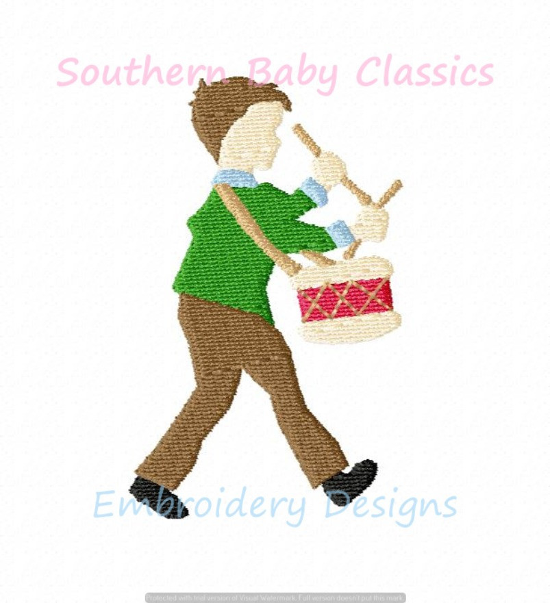 Little Drummer Boy Mini Fill Machine Embroidery Design 12 Days of ...