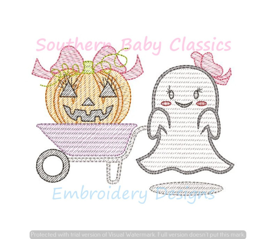 Light Fill Fall Pumpkin Autumn Quick Stitch Machine Embroidery Design