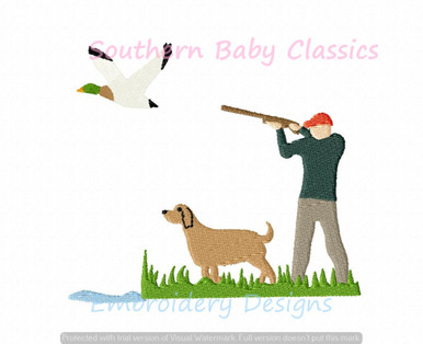 Duck Hunting with Dog Fill Machine Embroidery Design Hunter Retriever ...