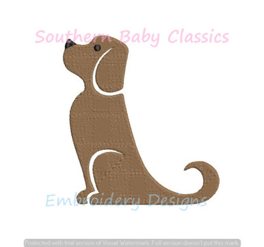 Simple Dog Mini Fill Machine Embroidery Design Lab Retriever Boy Girl Baby