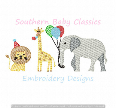 Birthday Party Animals Zoo Safari Jungle Sketchy Light Fill Machine ...