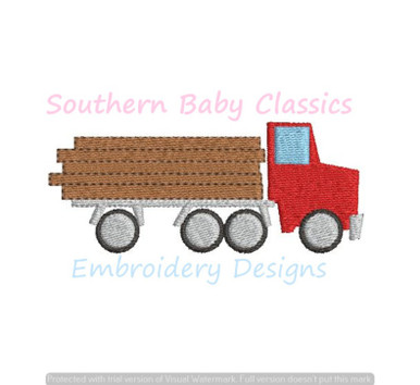 Logging Truck Construction Log Timber Mini Fill Machine Embroidery ...