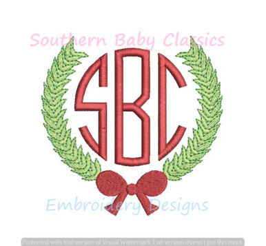 Greenery Bow Circle Monogram Freenery Bow Circle Monogram Frame Machine ...