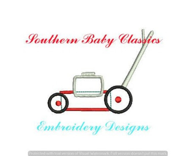 Lawn Mower Applique Machine Embroidery Design