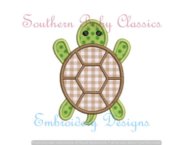 Turtle Satin Applique Machine Embroidery Design Aquarium Sea Turtles