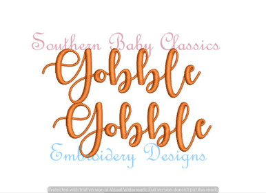 Gobble Gobble Word Art Machine Embroidery Design