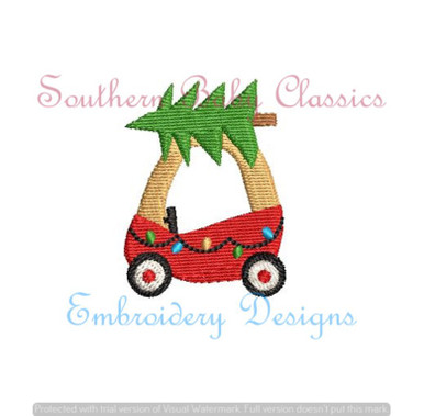 Coupe WIth Tree Fill Machine Embroidery Christmas