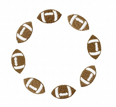 Football Circle Monogram Frame Machine Embroidery Design