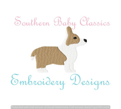 Corgi Dog Mini Fill Machine Embroidery Design Pet