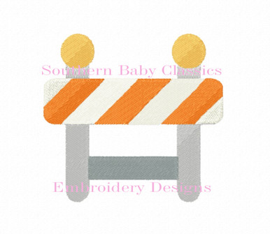 Simple Mini Construction Traffic Sign Machine Embroidery Design