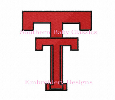 TT Team Logo Filled with Satin Outline Machine Embroidery Design