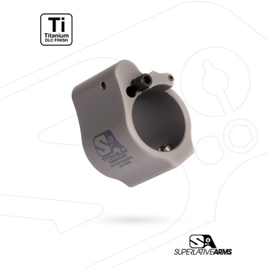 Superlative Arms Adjustable Titanium Gas Block, Set Screw Mount, Grey DLC