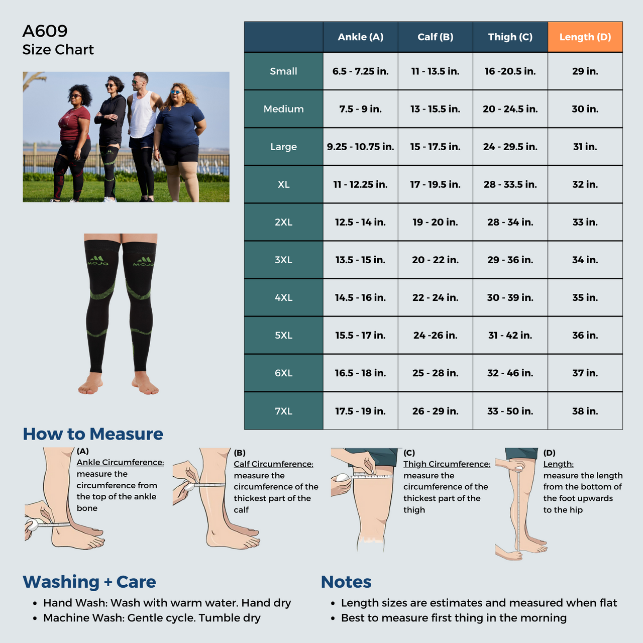 A609 - Mojo Sport - Recovery Compression Thigh Sleeve -- Firm Support ...