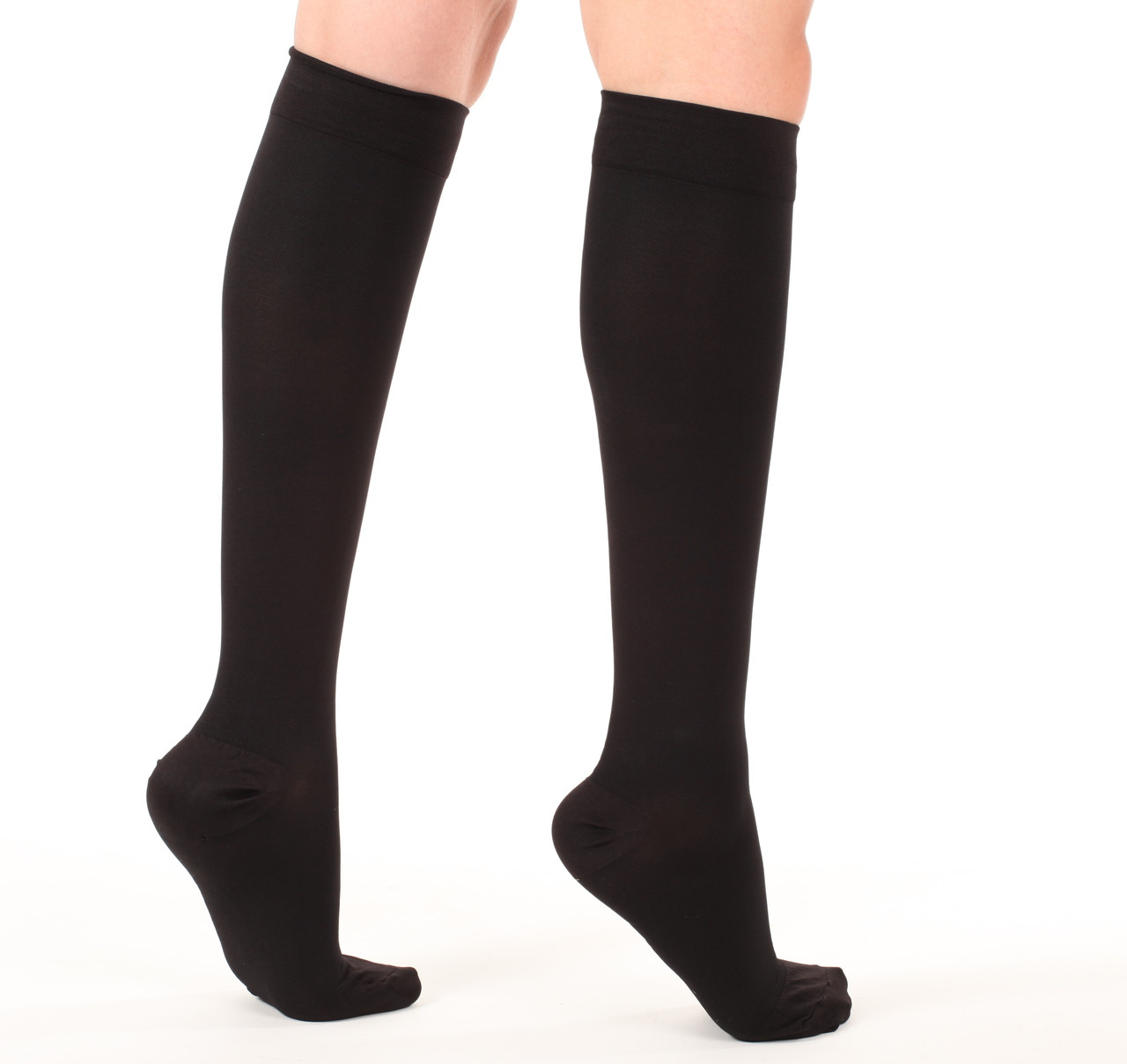 A201 - Mojo Opaque Compression Knee High Socks Closed Toe