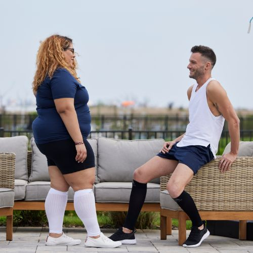 Mojo Plus Size Compression Calf Sleeves, Firm Support 20-30mmHg - Unisex