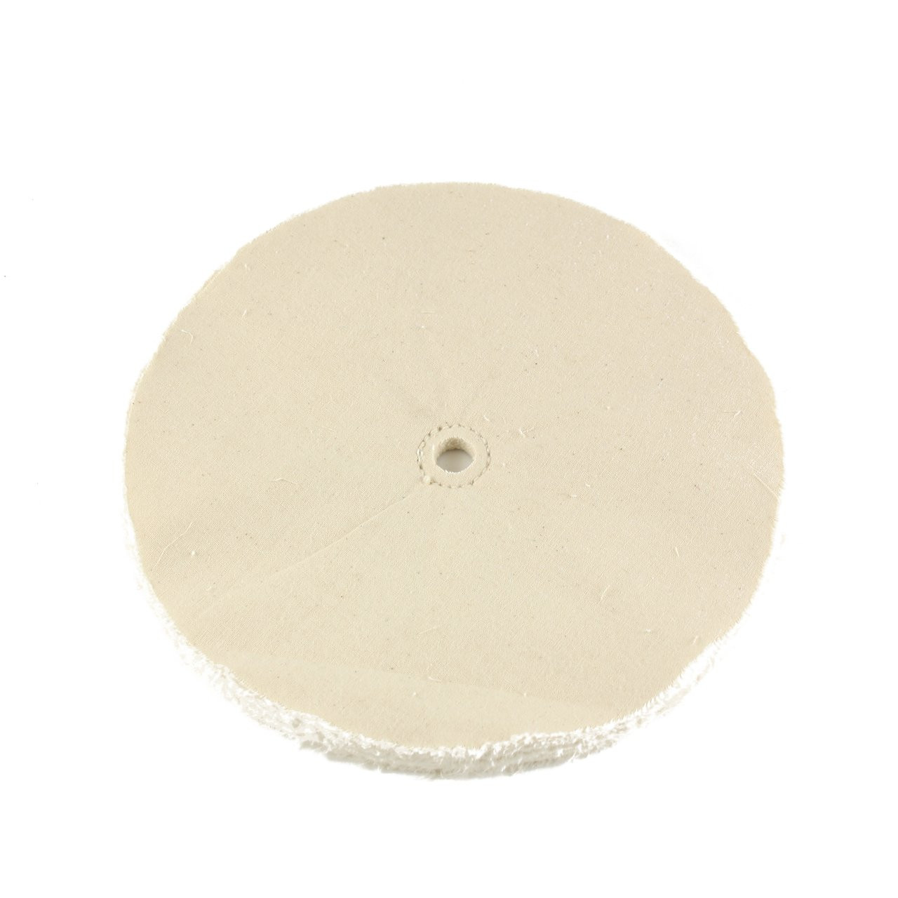 8" Buffing Wheel Loose Sewn Once 20 Ply Muslin 1/2” Arbor Hole