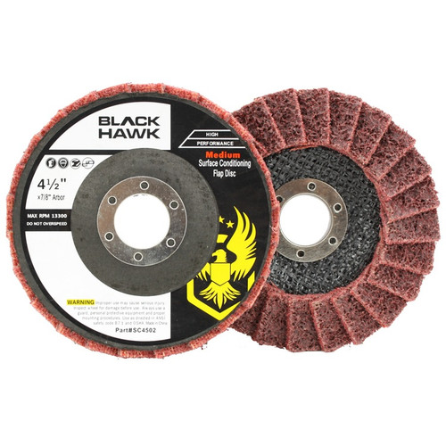 4-1/2" x 7/8" Surface Conditioning Flap Disc - Red, Blue or Tan
