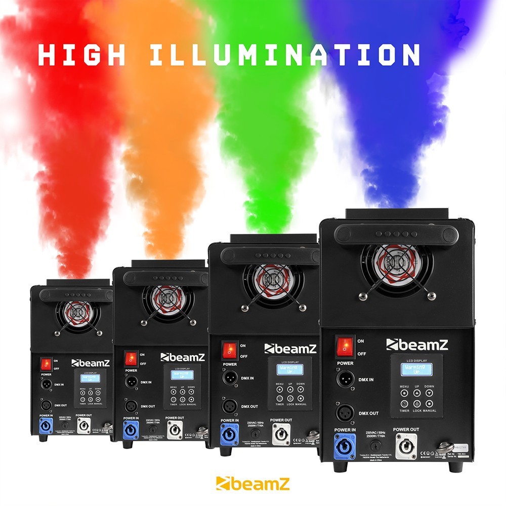 Beamz S2500 Vertical RGBW Smoke Machine 2500W - Music On Stage