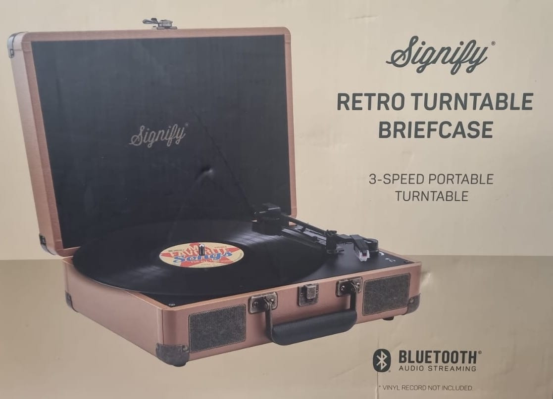 Signify Retro Turntable Briefcase - Music On Stage