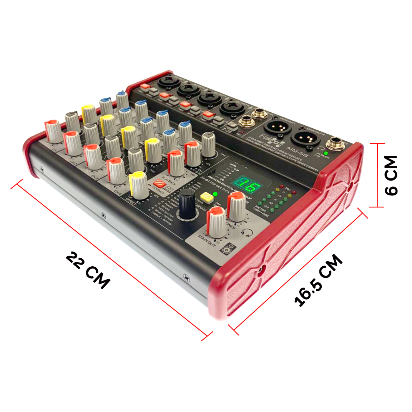 E-Lektron AIM-68 6 Channel Mixer with FX and USB Audio Interface ...