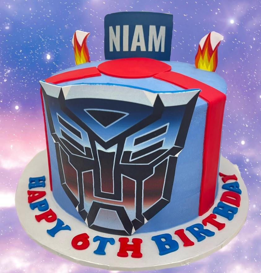 Customized Transformer Logo Cake